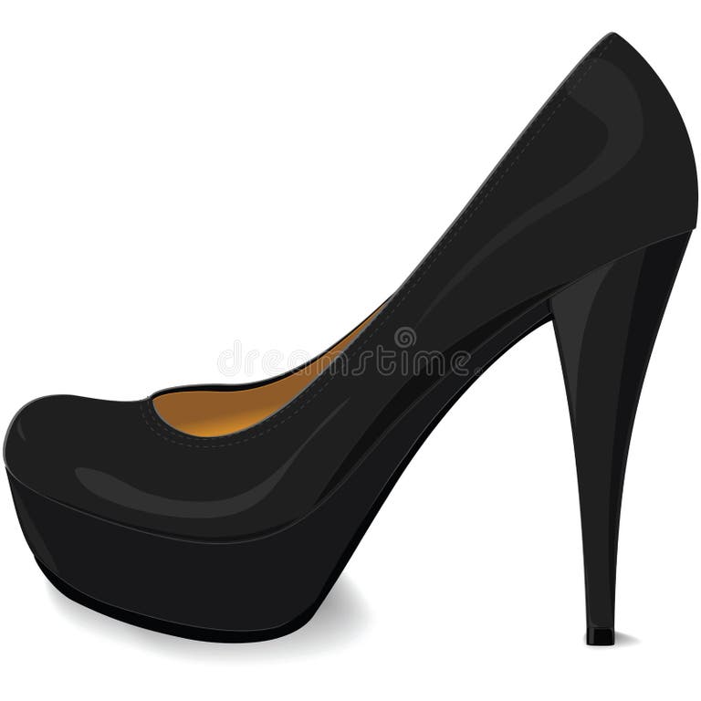 Isolated Black Platform High Heel Pump Stock Illustrations – 23 ...