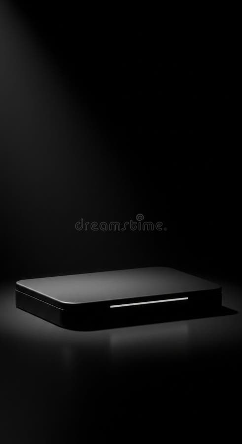 Black Platform Under Spotlight on Dark Background Stock Illustration - Illustration of shape ...
