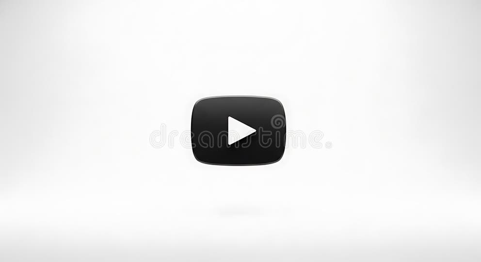 Black Play Button Icon Centered on a White Gradient Background. the ...