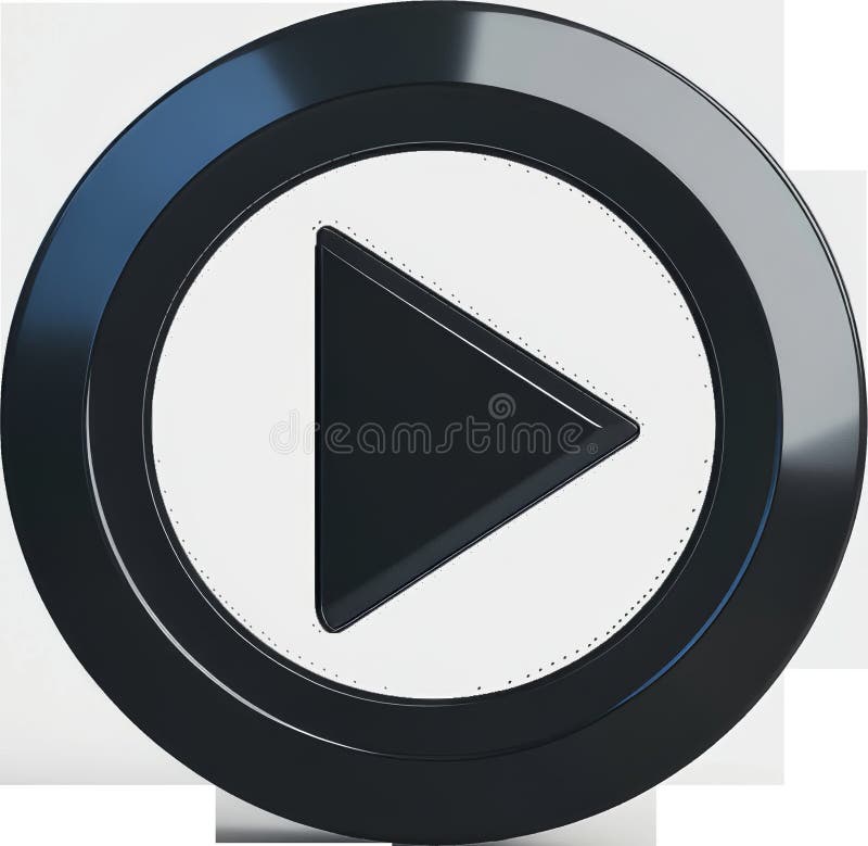 Black Play Button Icon with Glossy Finish Stock Illustration ...