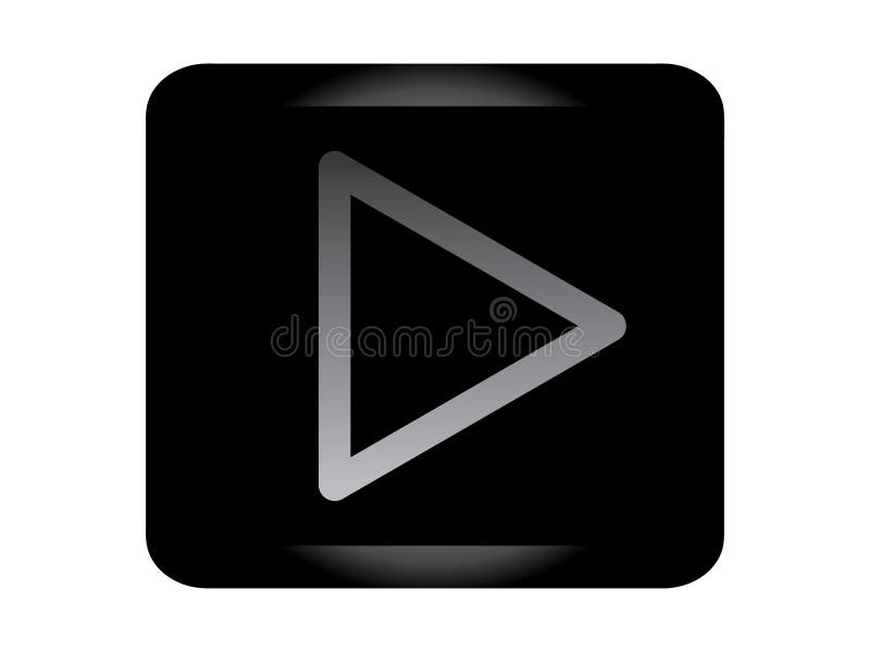 Black Play Button Icon Vector Stock Vector - Illustration of black ...
