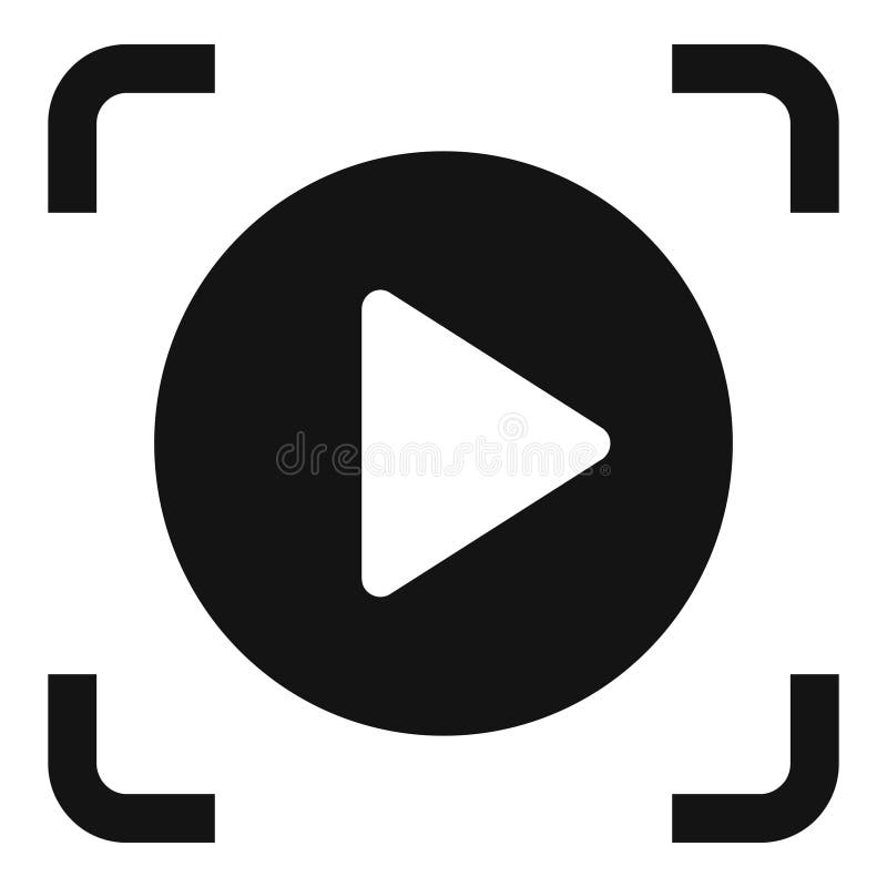 Black Play Button Symbol Being Captured by Camera Focus Stock Vector ...