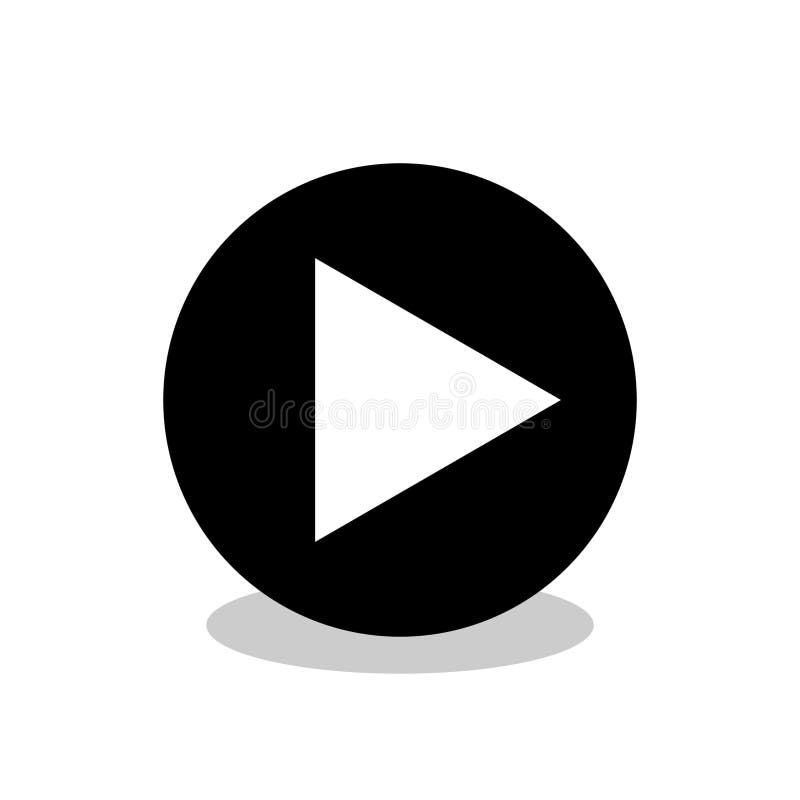 Black play button stock illustration. Illustration of shadow - 289599367