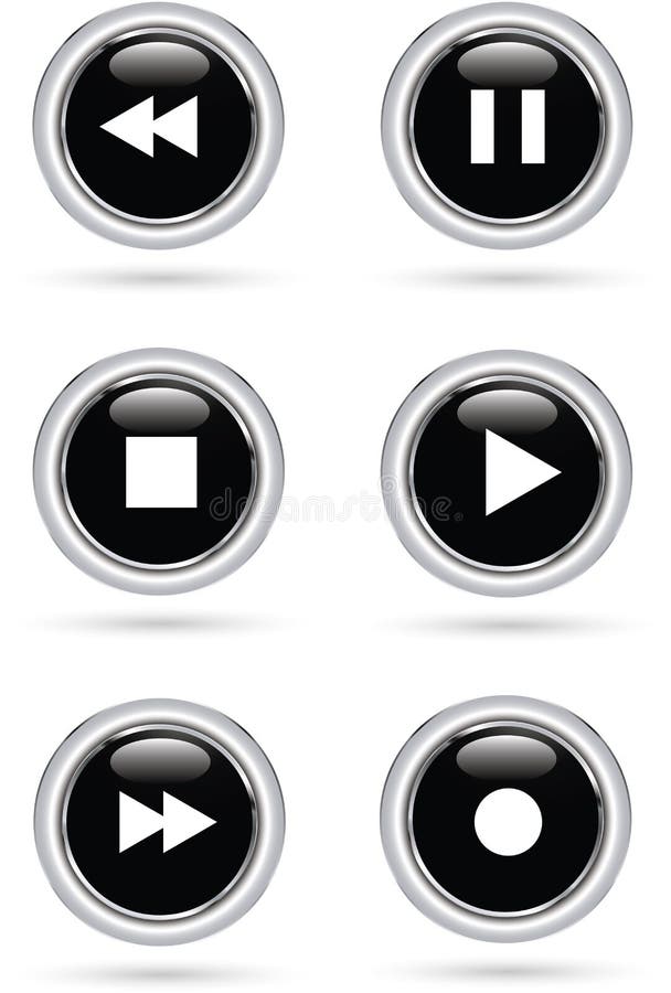 Black play buttons stock illustration. Illustration of digital - 38396534