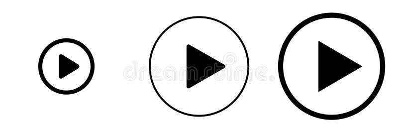 Black Play Buttons Inside Circular Shapes, Symbolizing Multimedia ...