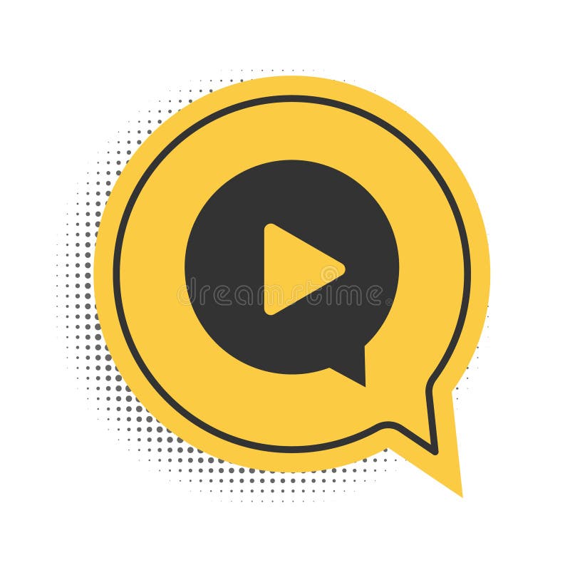 Black Play Video Icon Isolated on Blue and White Background. Film Strip ...