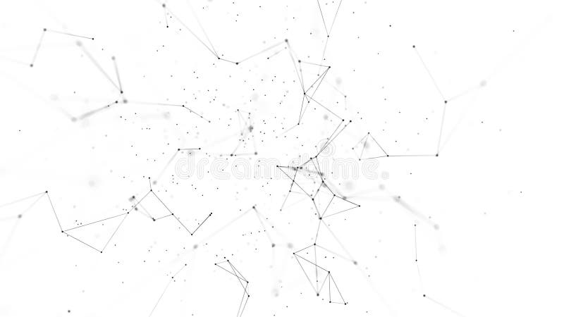 Black Plexus Lines and Dots on White Background Stock Illustration ...