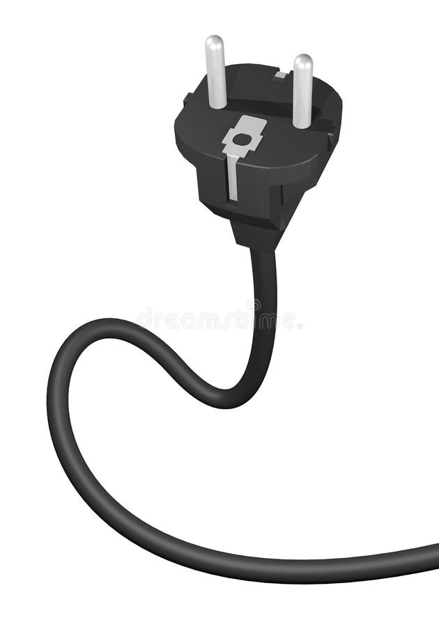 Black plug in stock illustration. Illustration of rendering - 93198187