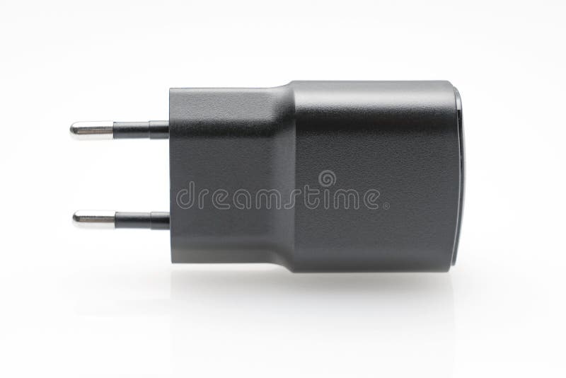 Black Plug of the USB Adapter on a White Background Stock Photo - Image ...