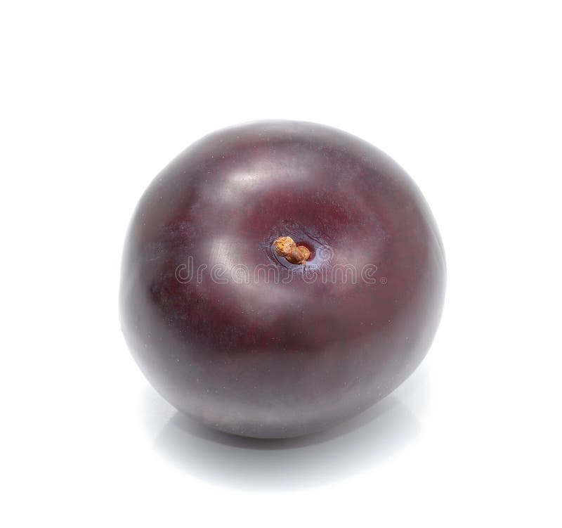 Black Plum Isolated on White Background Stock Photo - Image of healthy ...