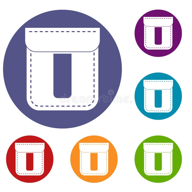 Black pocket icons set stock vector. Illustration of empty - 120199992