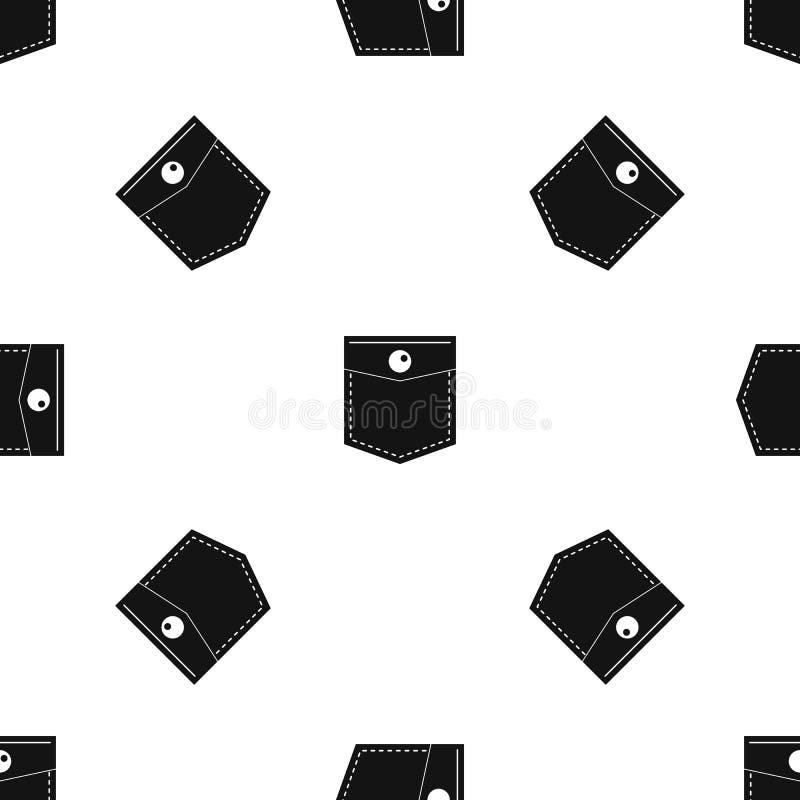 Black Pocket Symbol Pattern Seamless Black Stock Vector - Illustration ...