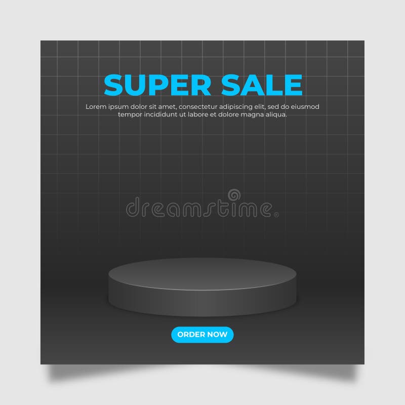 Black Podium Background for Social Media Posts Stock Vector ...