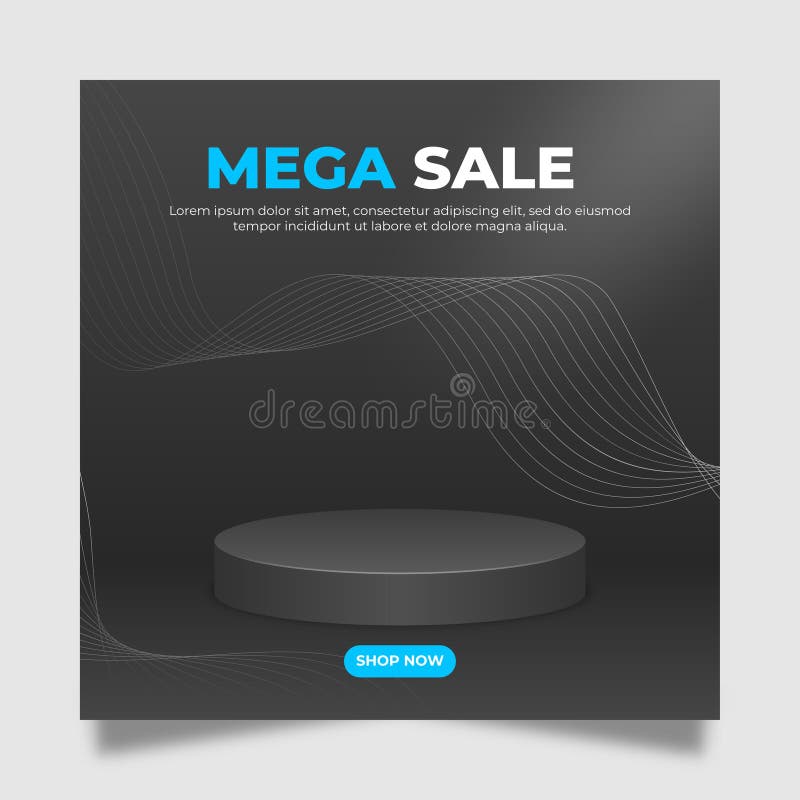 Black Podium Background for Social Media Posts Stock Vector ...