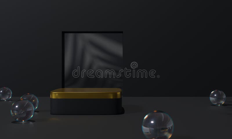 Black Podium and Black Background Stand or Podium Advertising Display ...