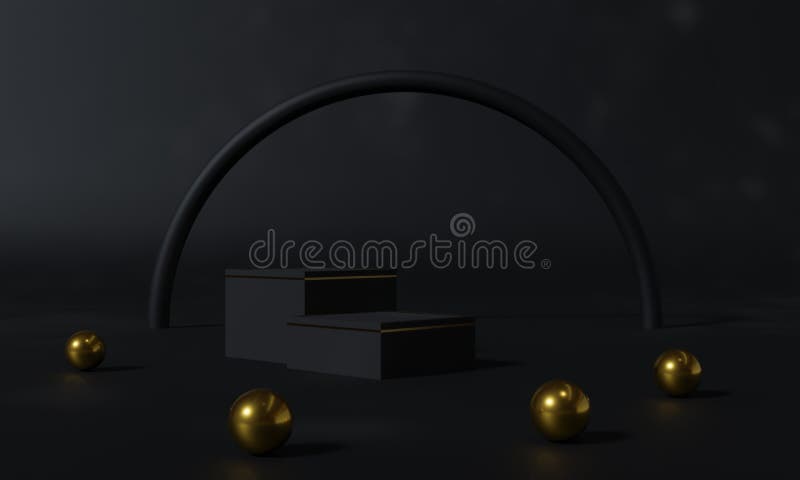 Black Podium and Black Background Stand or Podium Pedestal on ...