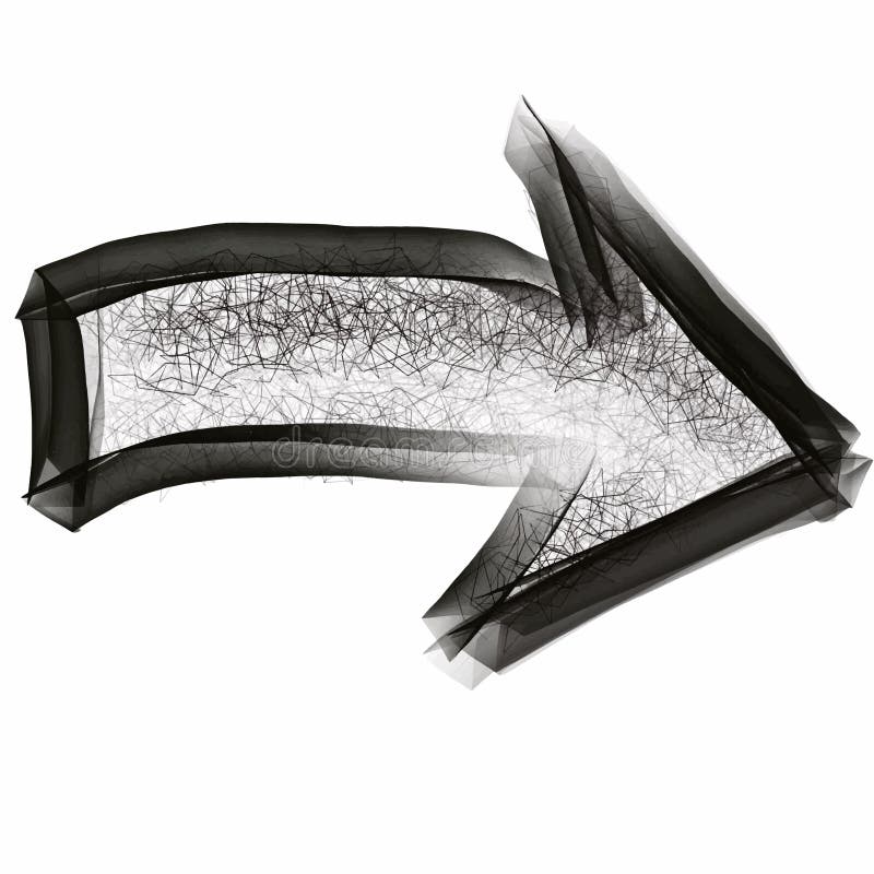 The Black Pointing Arrow Points To the Right Stock Illustration ...