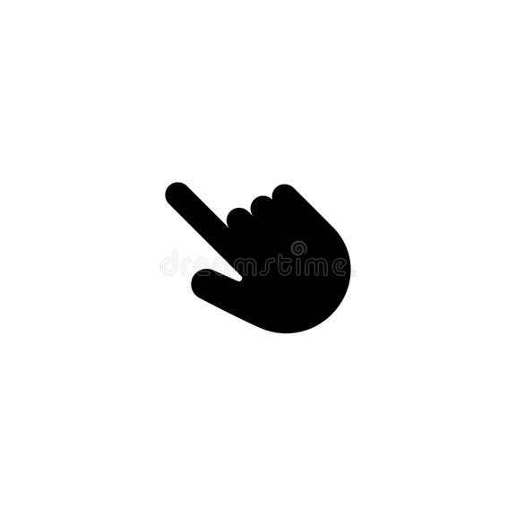 Black Pointing Hand Icon for Digital Interface Navigation Stock Vector ...
