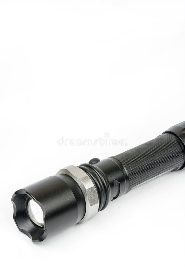 Black Police Torchlight Over White Background Stock Image - Image of ...