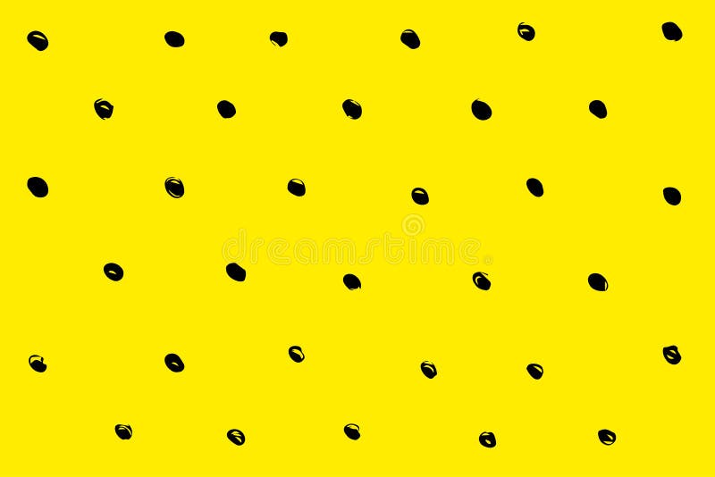 Black Polka Dot on Yellow Background Stock Vector - Illustration of ...