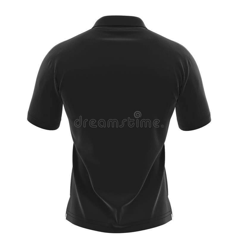 Black Polo Shirt Back View stock illustration. Illustration of leather ...