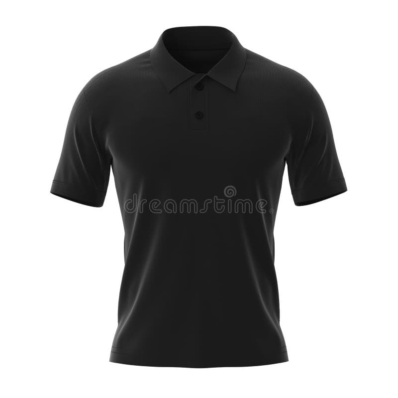 Black Polo Shirt Front View Stock Illustration - Illustration of ...