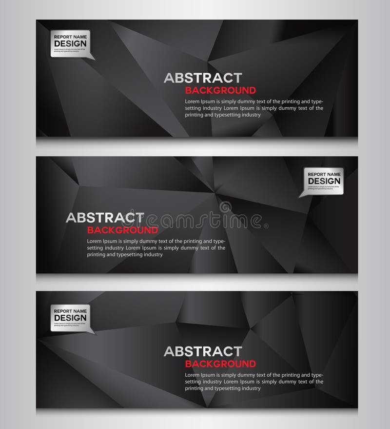 Black Polygon Banner with Abstract Banner Black Banner Vector ...