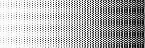 Black Polygon Halftone Dots Effect in Black and White Color. Stock ...