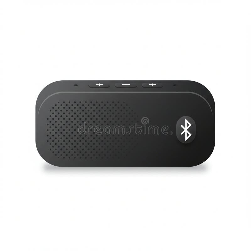 Black Portable Bluetooth Speaker with a Slim, Rectangular Design and ...