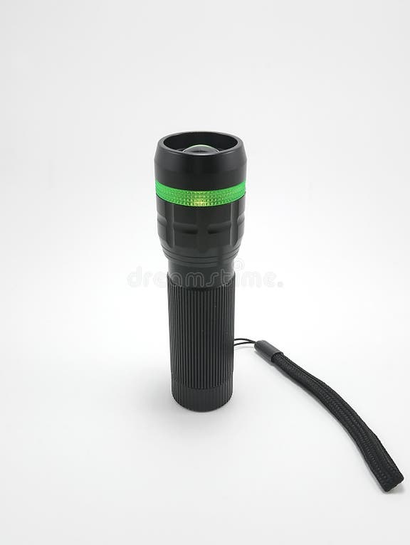 Black Portable Light Emitting Diode Flashlight Stock Image - Image of ...