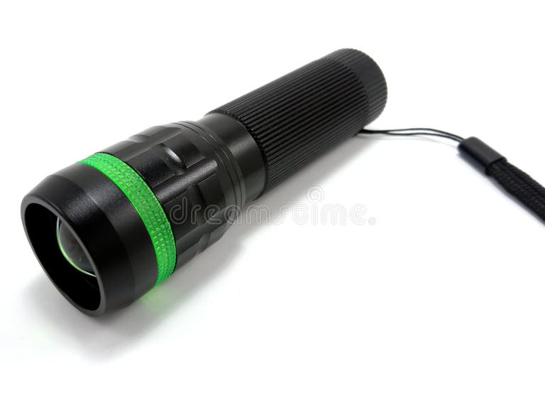 Black Portable Light Emitting Diode Flashlight Stock Image - Image of ...
