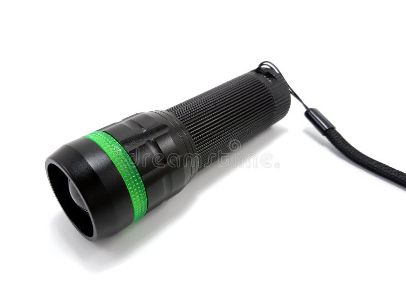 Black Portable Light Emitting Diode Flashlight Stock Image - Image of ...