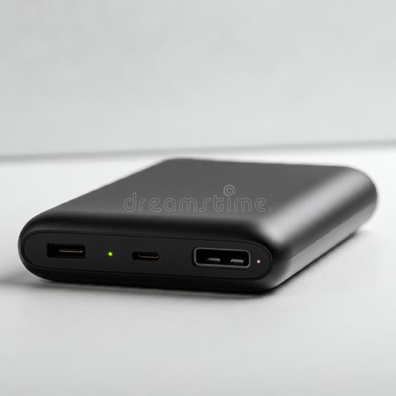 A Black Portable Power Bank with a Smooth, Rectangular Design. it ...