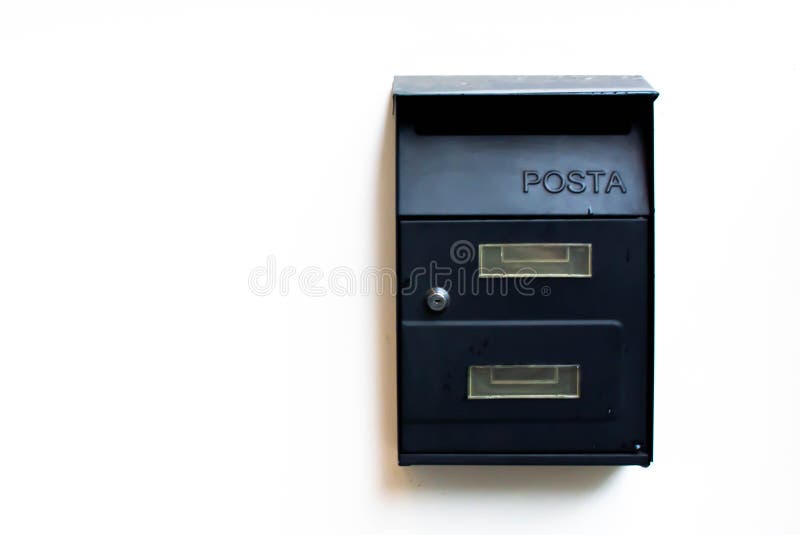 Black Post Box in Cement Wall Stock Photo - Image of postal, outdoor ...
