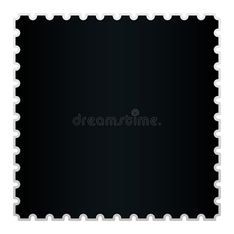 Black postage stamp stock vector. Illustration of template - 208125667
