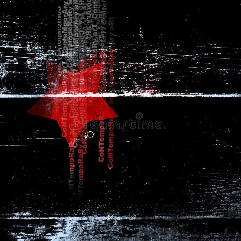 Black Poster with a Red Star and Abstract Text. Stock Illustration ...