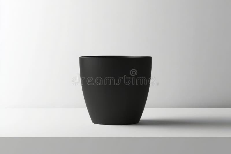 A Black Pot is Sitting on a White Table Stock Illustration ...
