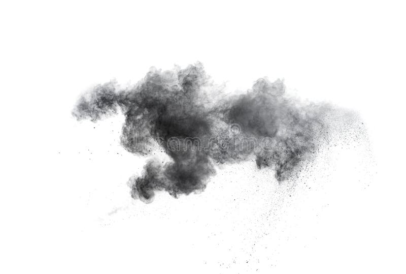 Black Powder Explosion Against White Background.the Particles of ...