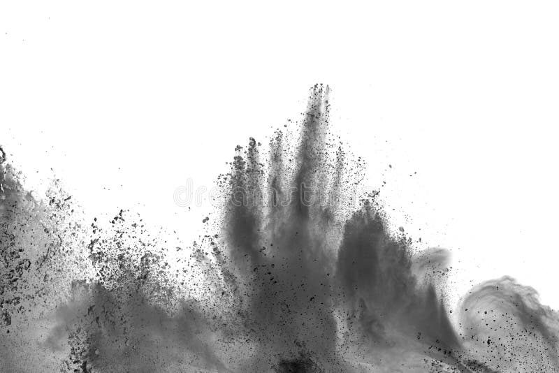 Black Powder Explosion Against White Background. Stock Photo - Image of ...