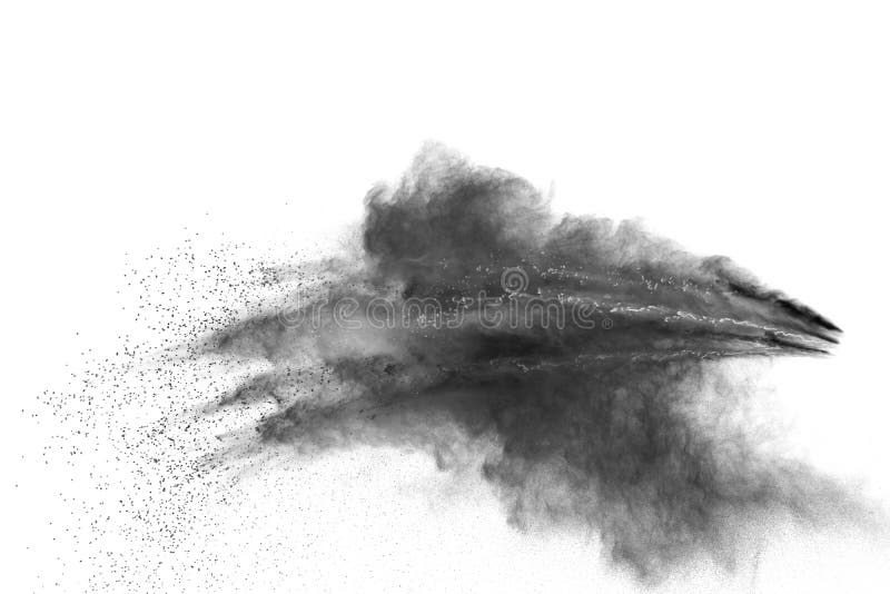 Black Powder Explosion Against White Background. Stock Photo - Image of ...