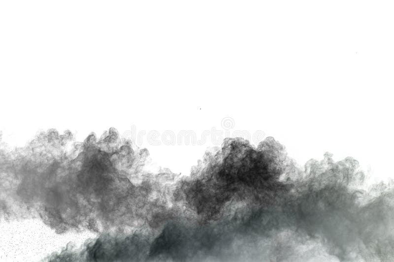 Black Powder Explosion Against White Background. Black Dust Particles ...
