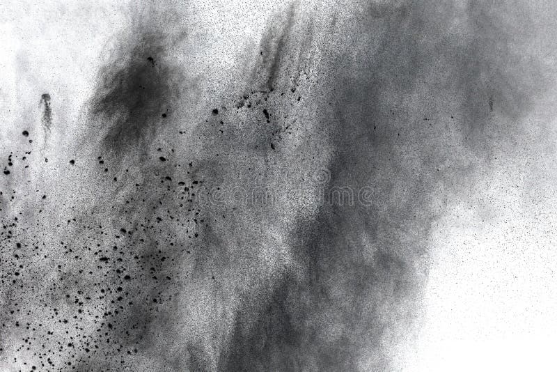 Black Powder Explosion Against White Background.the Particles of ...