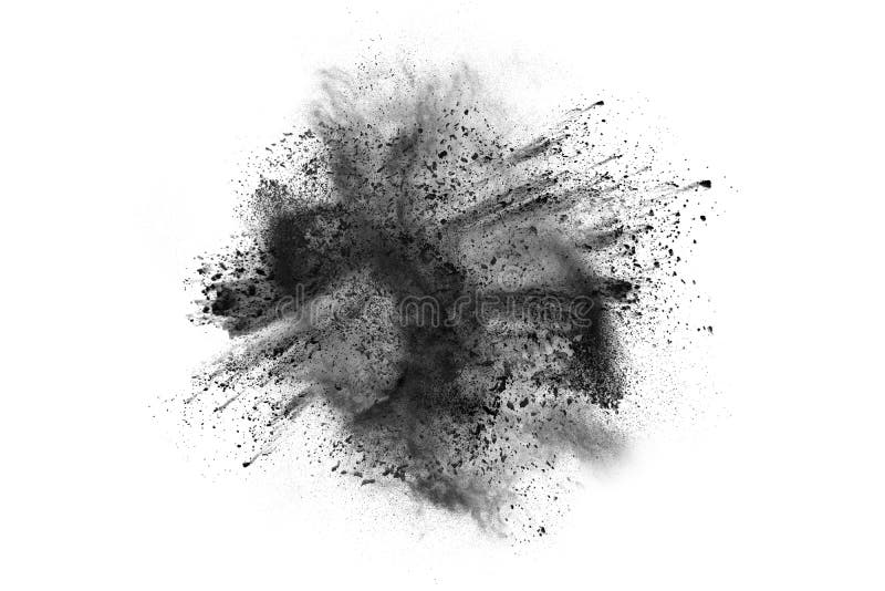 Black Powder Explosion Against White Background.the Particles of ...
