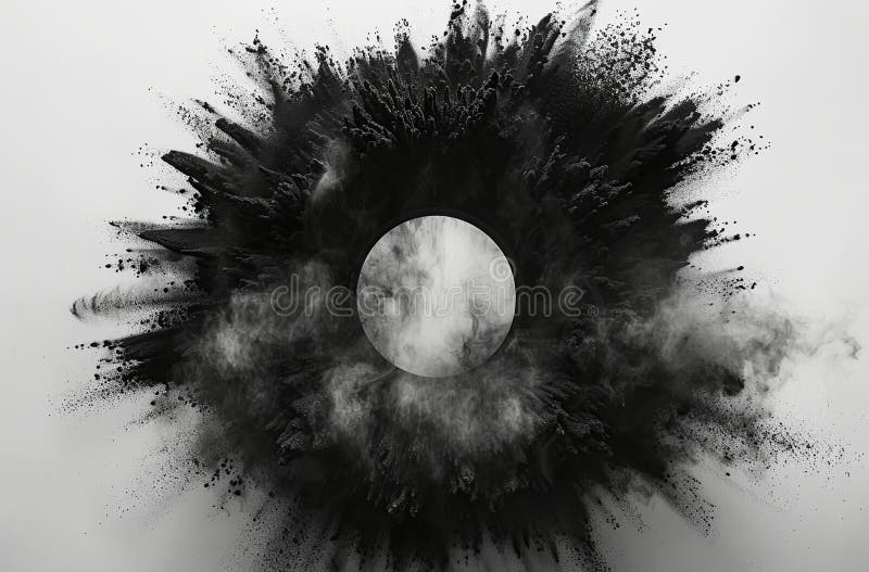 Black Powder Explosion with Circle Stock Illustration - Illustration of ...