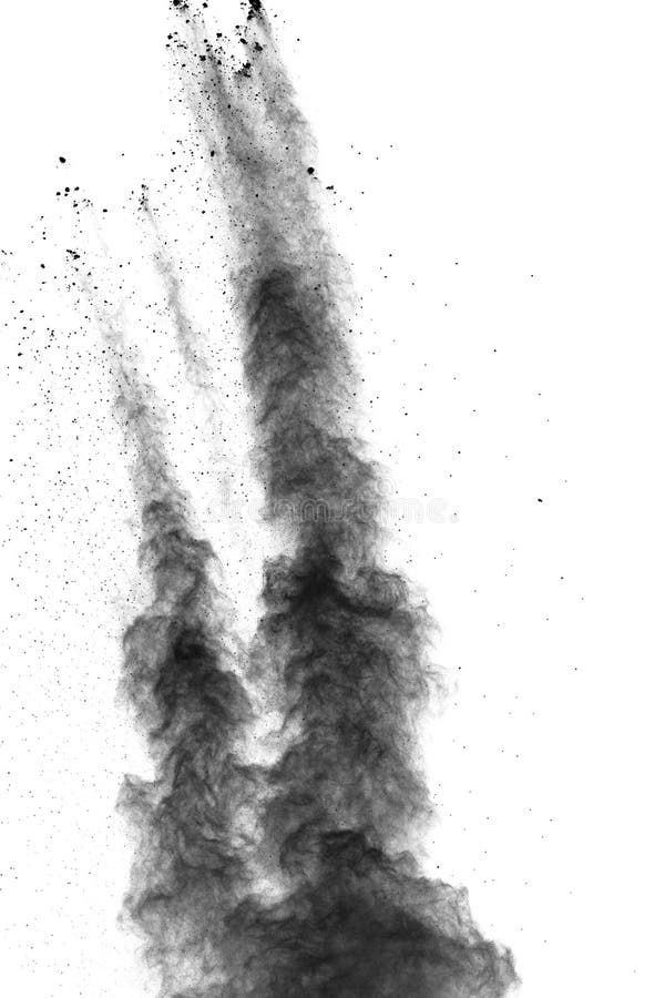Black Powder Explosion. Closeup of Black Dust Particles Explode ...
