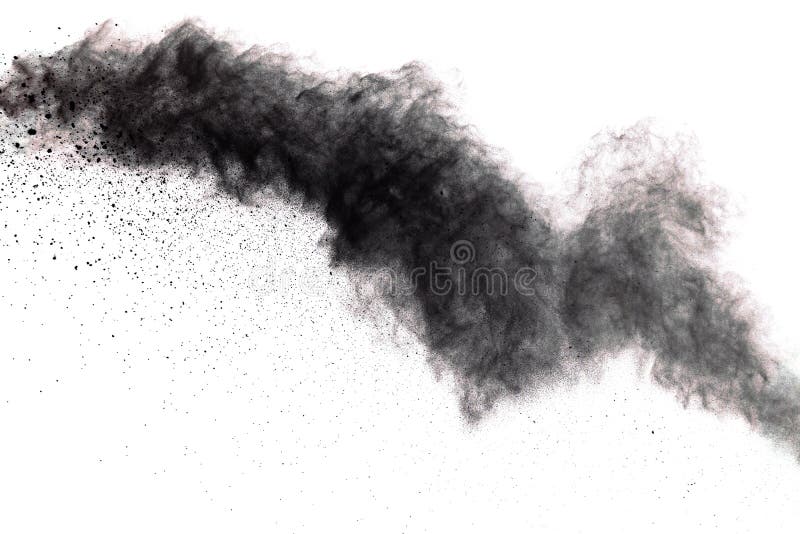 Black Powder Explosion. Closeup of Black Dust Particles Explode ...