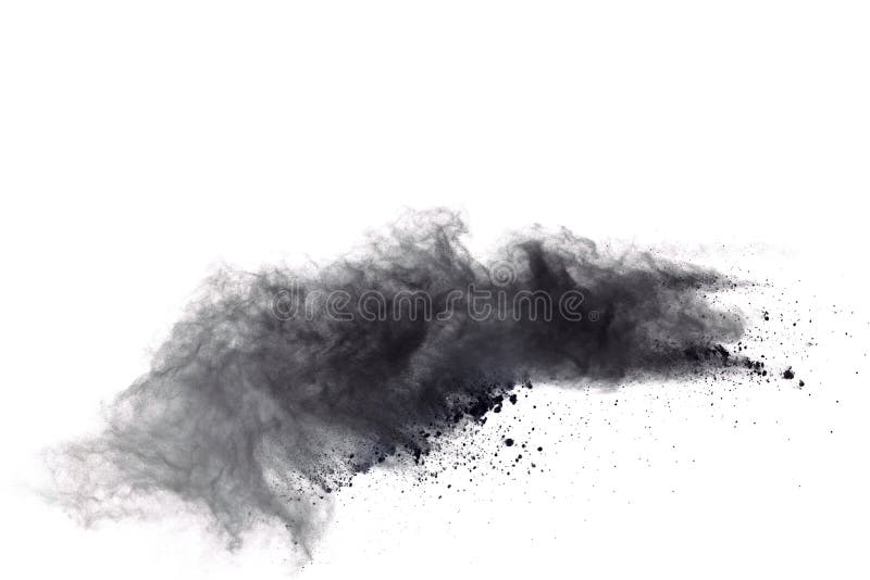 Black Powder Explosion. Closeup of Black Dust Particles Explode ...