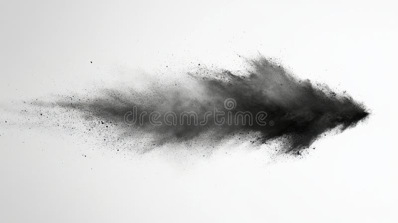 Black Powder Explosion, Studio Shot, White Background, Design Element ...