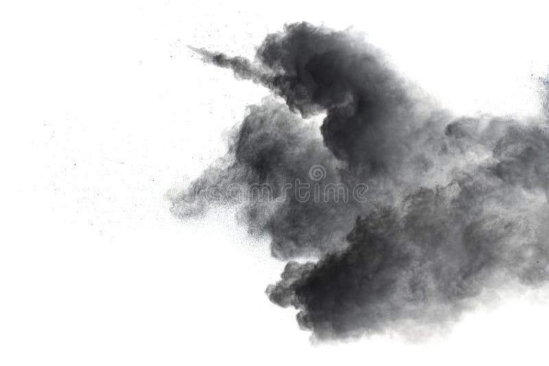 Abstract Black Dust Splatter on White Background. Stock Photo - Image ...
