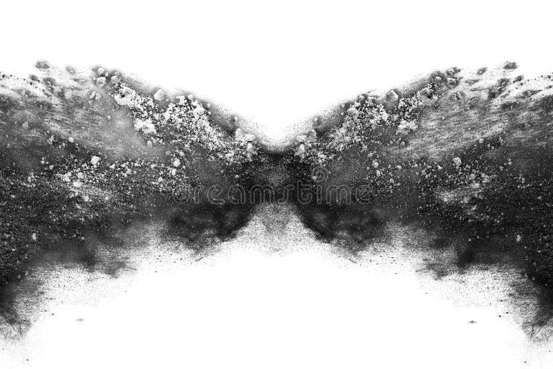 Black Powder Explosion on White Background. Stock Photo - Image of ...